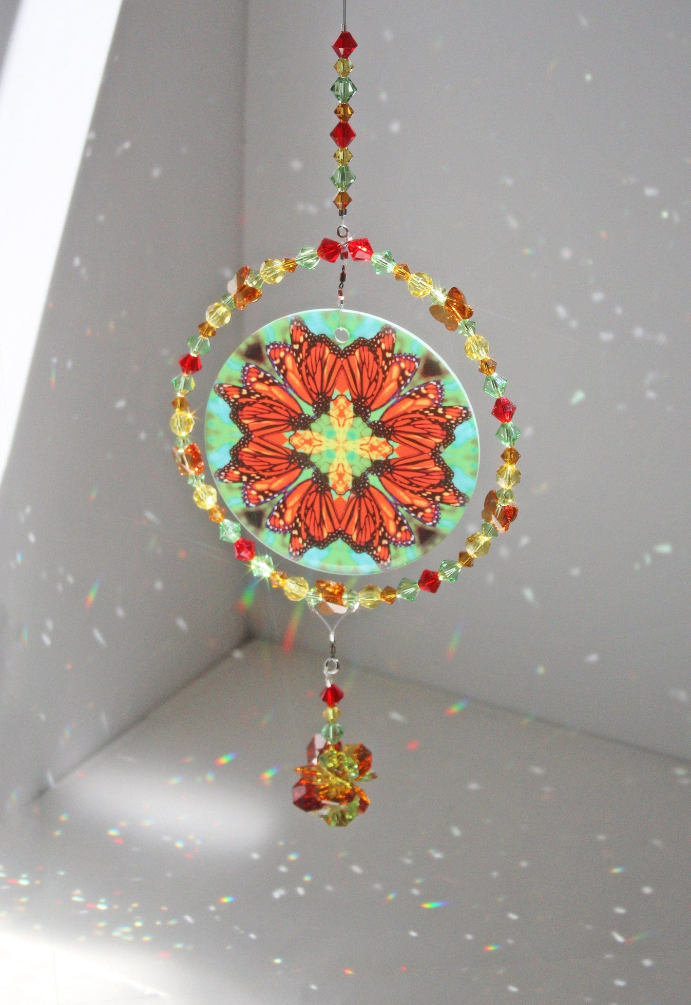Monarch Butterfly Sunlight Catcher, Crystal Window Sun Catcher With Sw ...